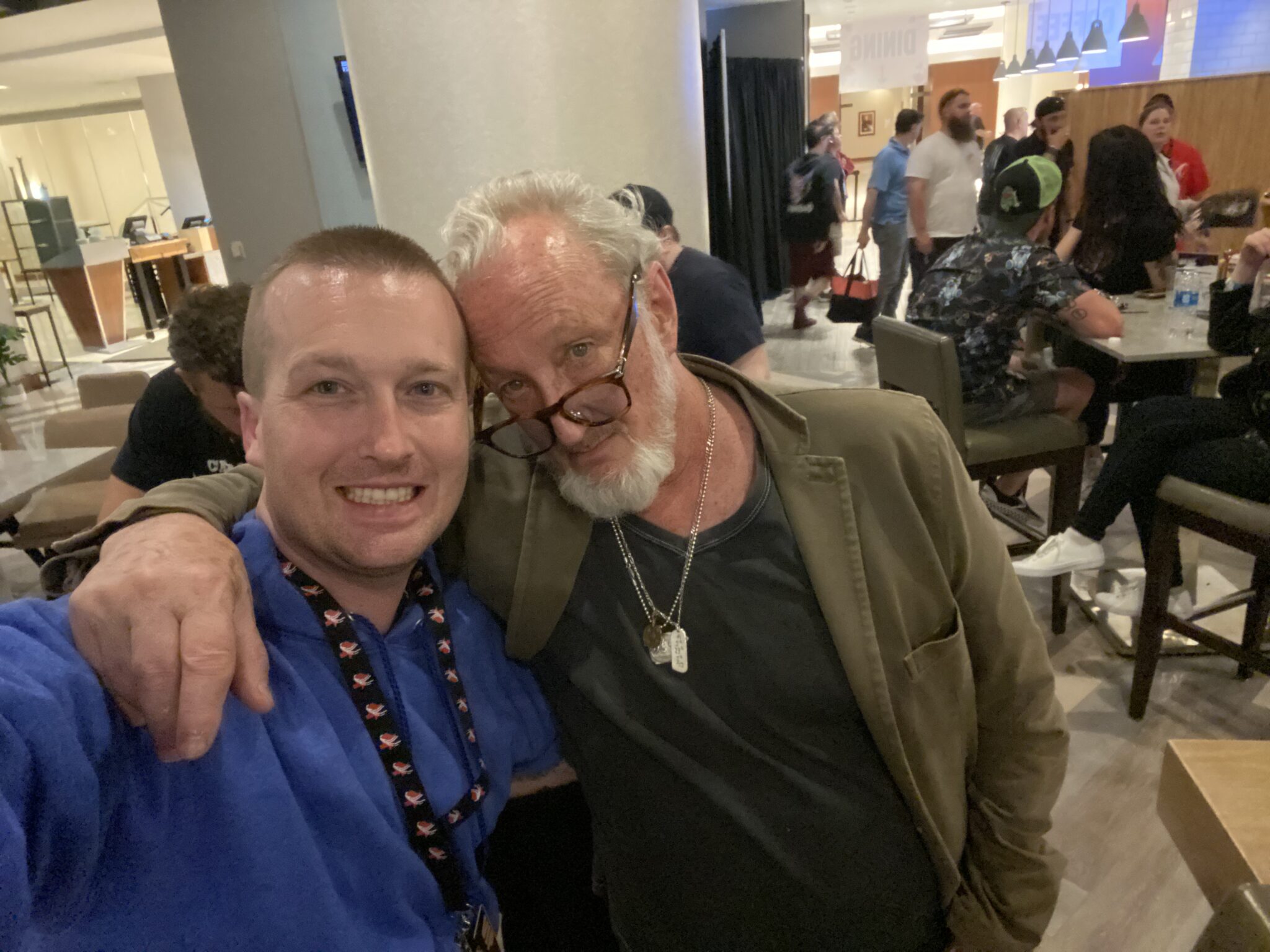 A guy hanging out with his hero - Robert Englund