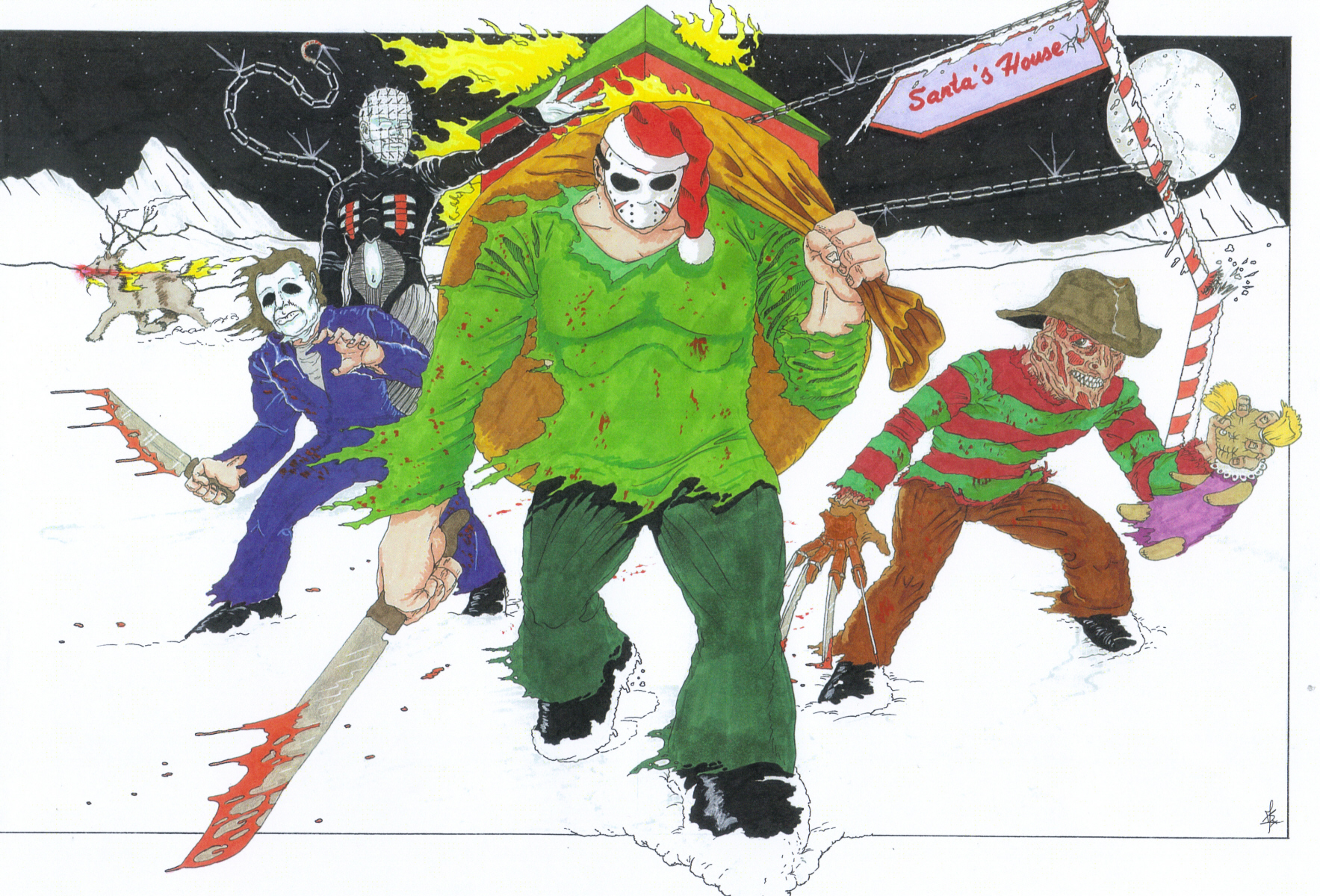 Horror Christmas card - Robert Englund